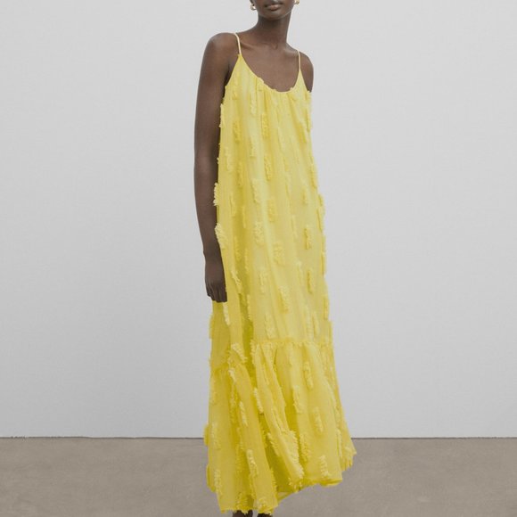 Massimo Dutti | Dresses | Massimo Dutti Studio Raised Yellow Long Dress ...
